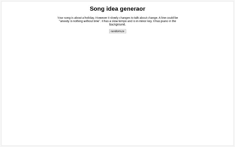 Song idea generaor