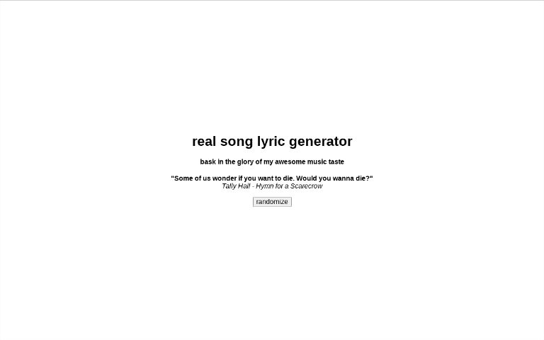 real song lyric generator