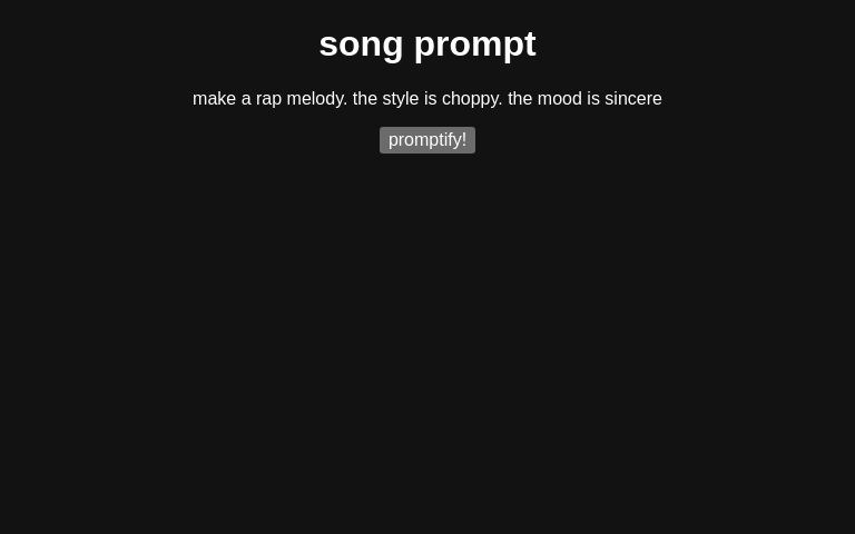 song prompt ― Perchance Generator