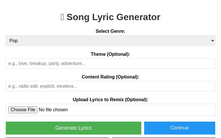 🎵 Song Lyric Generator