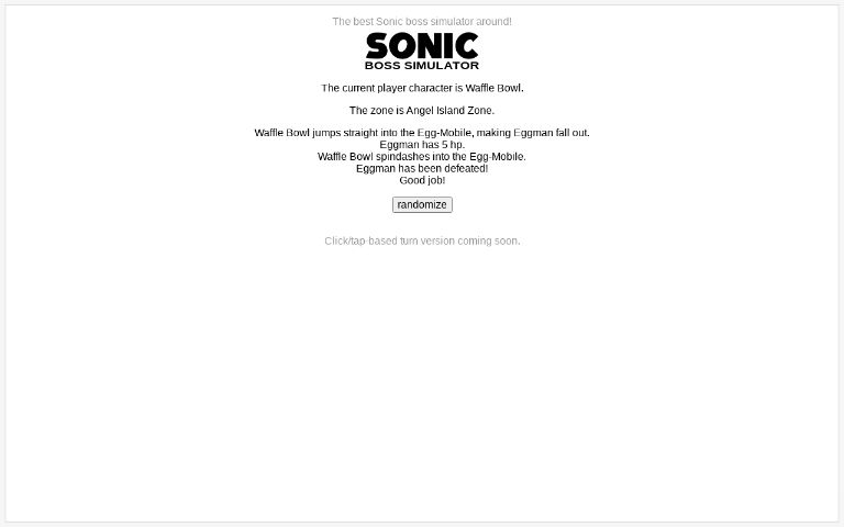 SONIC ― Perchance Generator