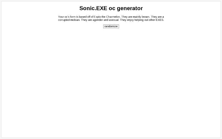 Sonic.EXE oc generator