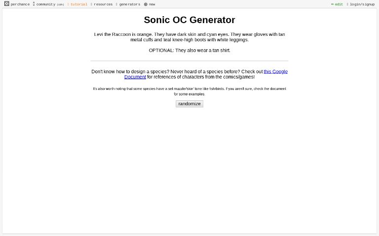 Sonic OC Generator