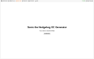 Sonic the Hedgehog OC Generator
