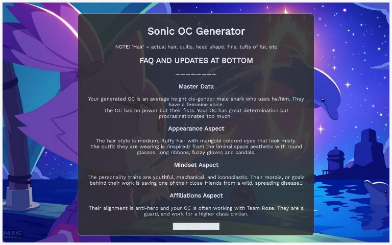 Sonic OC Generator