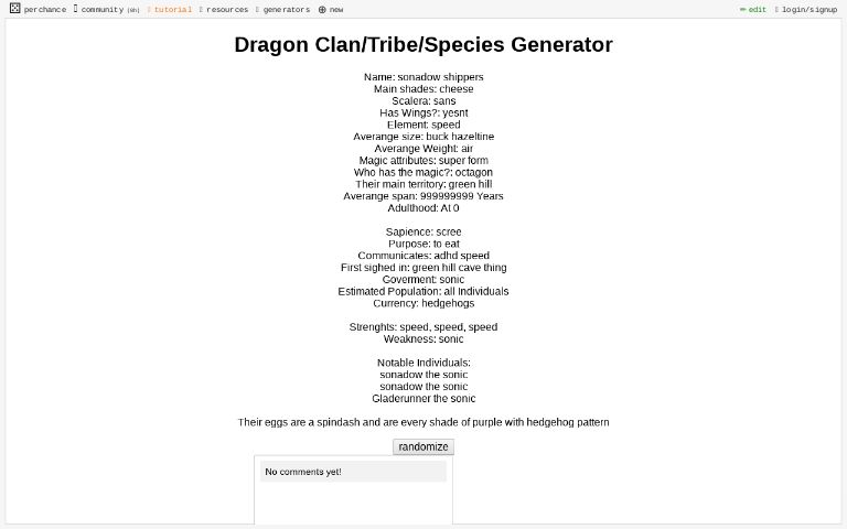 Dragon Clan/Tribe/Species Generator