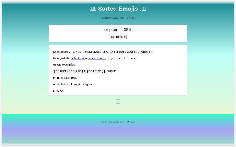 Sorted Emojis ― Perchance Generator