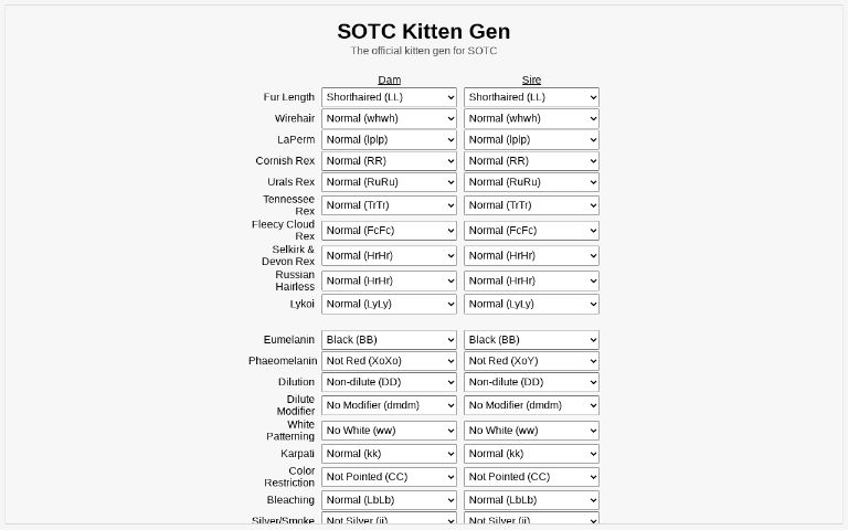 SOTC Kitten Gen