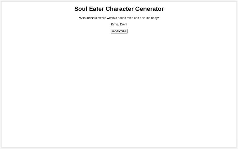 Soul Eater Character Generator