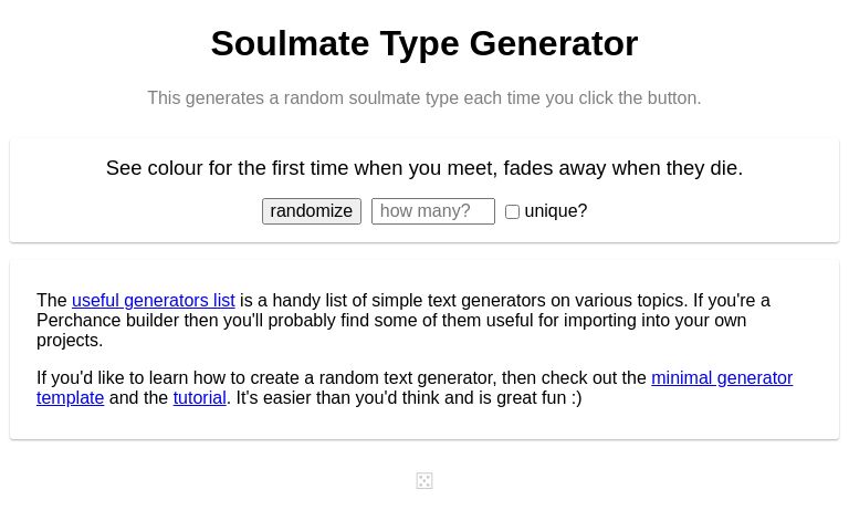 Soulmate Type Generator