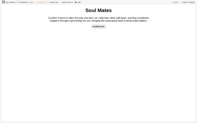 Soul Mates ― Perchance Generator