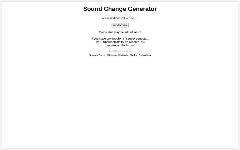 Sound Change Generator
