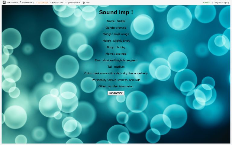 Sound Imp ! ― Perchance Generator
