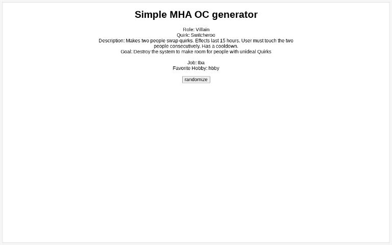 Simple MHA OC generator