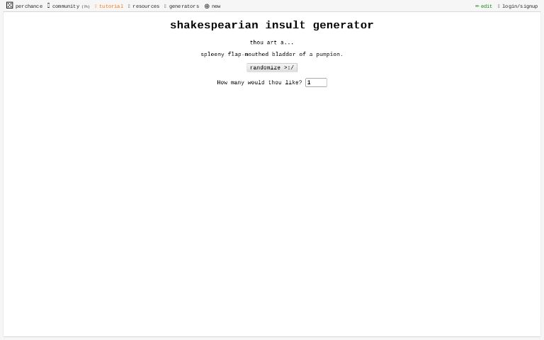 shakespearian insult generator