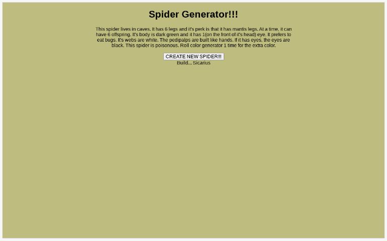 Spider Generator!!!