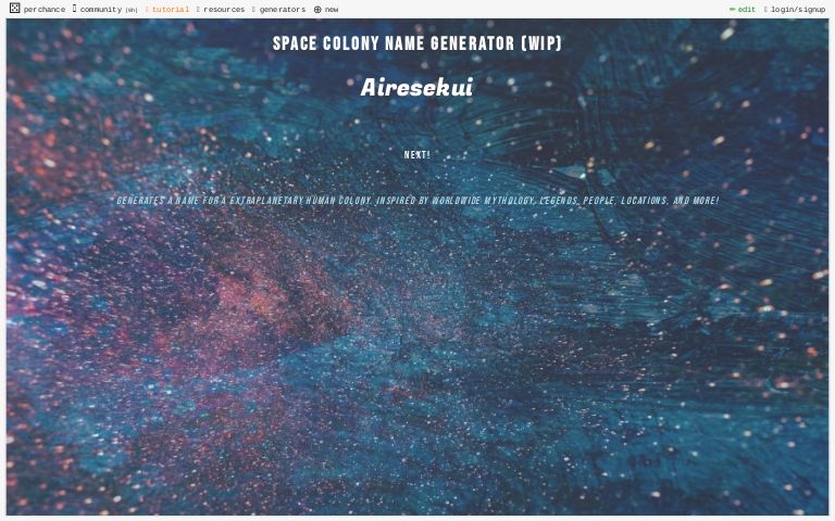 Space Colony Name Generator (WIP)