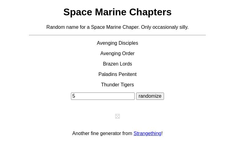 Space Marine Chapters ― Perchance Generator
