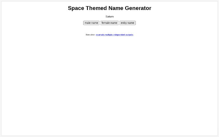 Space Themed Name Generator
