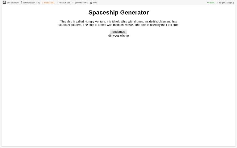 Spaceship Generator