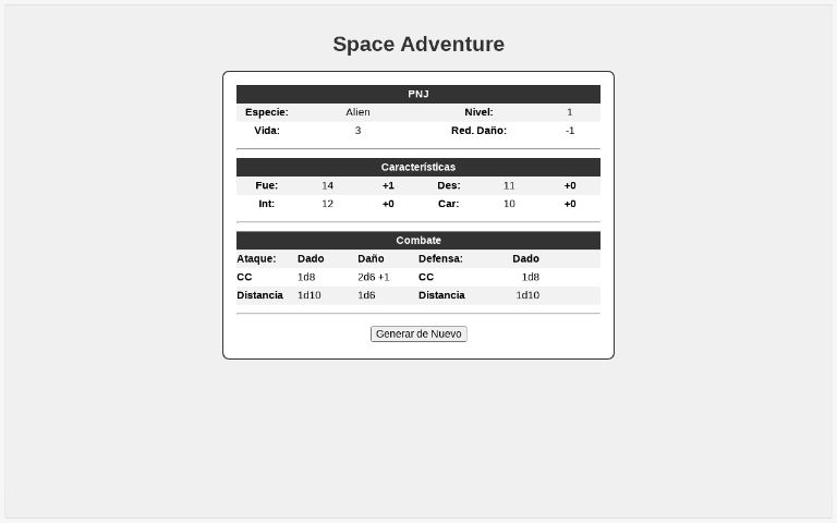 Space Adventure ― Perchance Generator