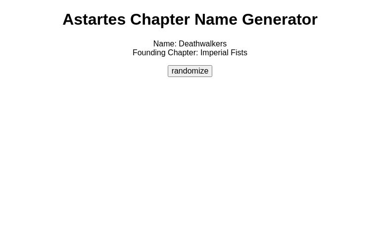 Astartes Chapter Name Generator