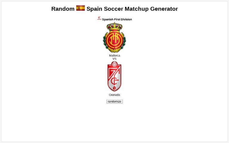 Random Spain Soccer Matchup Generator