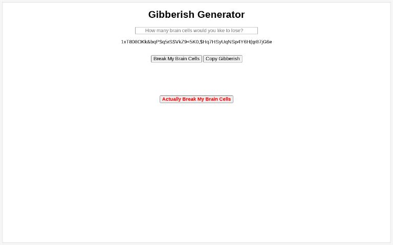Gibberish Generator