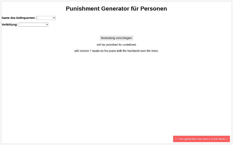 Punishment Generator für Personen