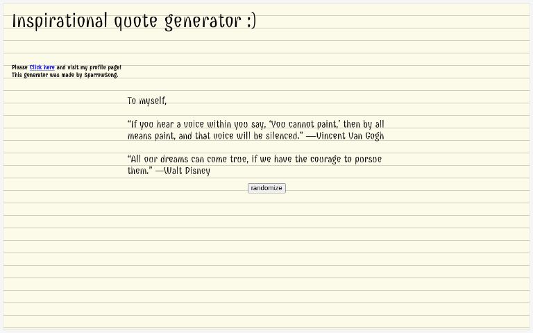 Please Click here and visit my profile page! This generator was made by ...