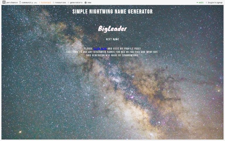 Simple Nightwing name generator