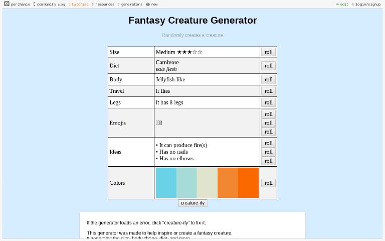 Fantasy Creature Generator