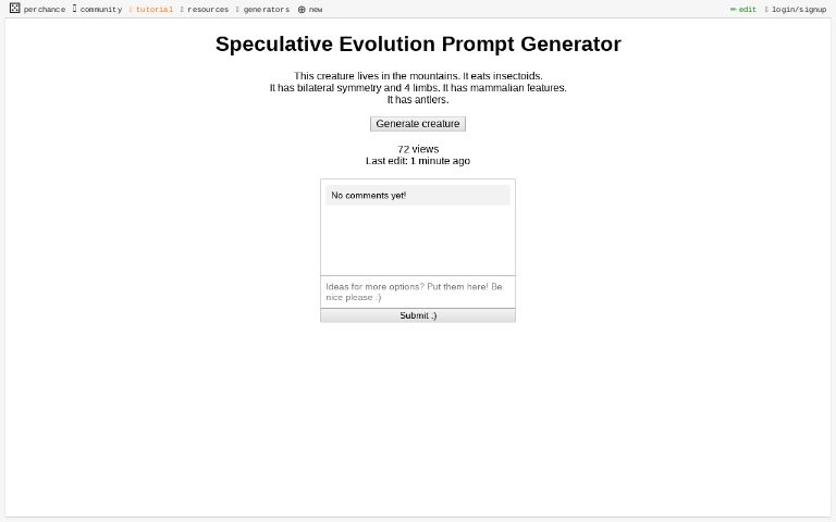 Speculative Evolution Prompt Generator