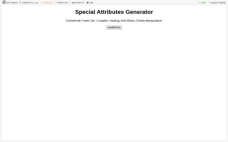 Special Attributes Generator ― Perchance
