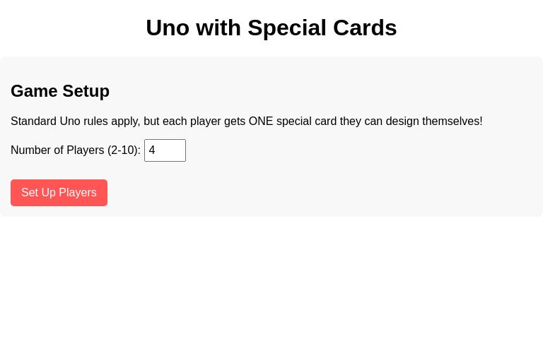 Uno with Special Cards ― Perchance Generator
