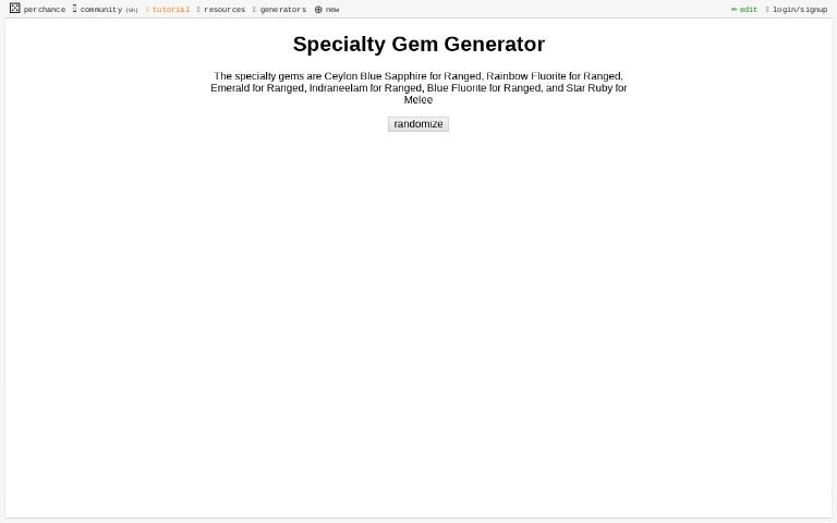 Specialty Gem Generator
