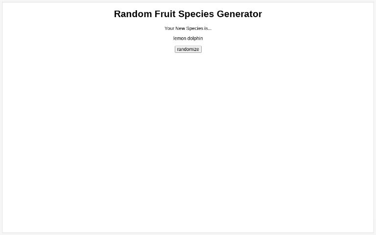 Random Fruit Species Generator
