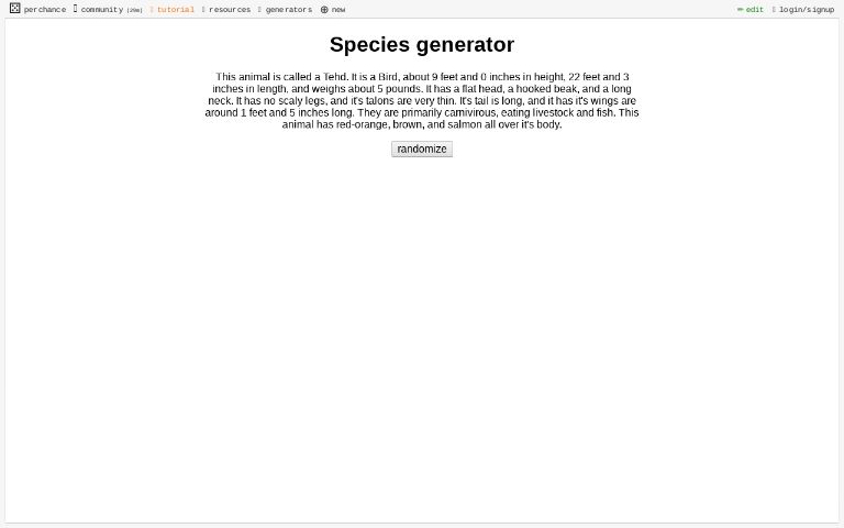 Species generator