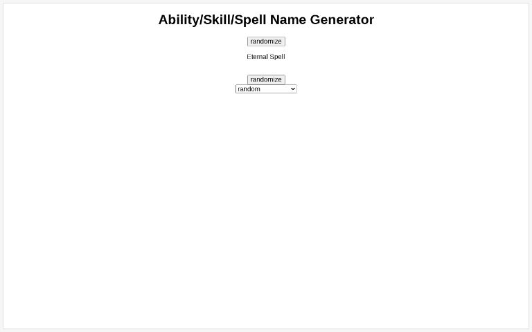 Ability/Skill/Spell Name Generator