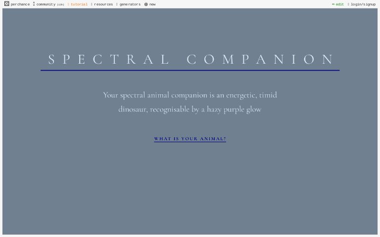 Spectral Companion ― Perchance Generator