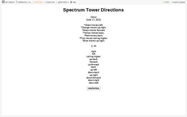Spectrum Tower Directions ― Perchance Generator