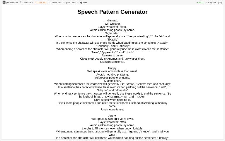 Speech Pattern Generator