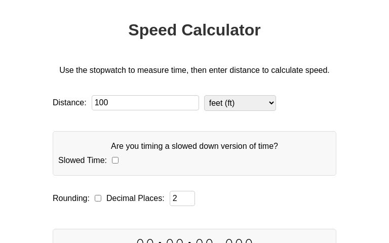 Speed Calculator ― Perchance Generator
