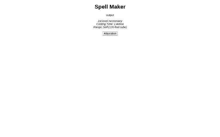 Spell Maker ― Perchance Generator