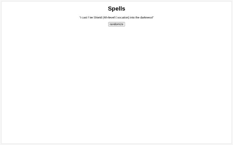 Spells ― Perchance Generator