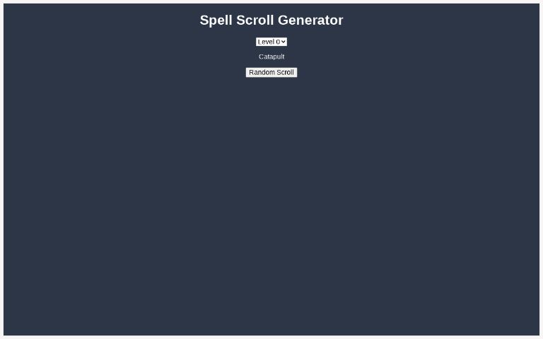 Spell Scroll Generator