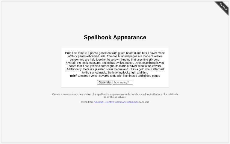 Spellbook Appearance ― Perchance Generator