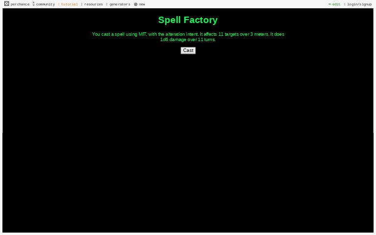 Spell Factory ― Perchance Generator