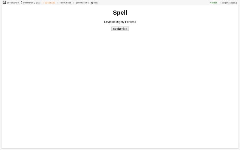 Spell ― Perchance Generator