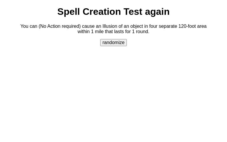 Spell Creation Test again ― Perchance Generator